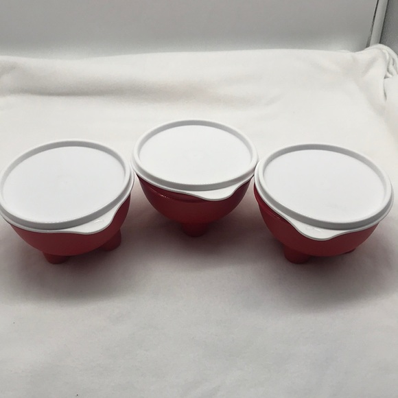 Tupperware | Kitchen | Tupperware Three Piece Salsa Bowls With White ...